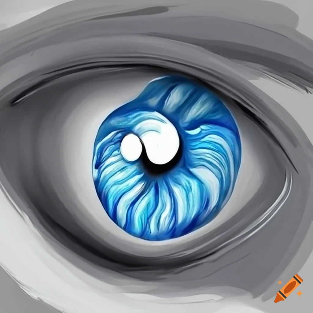 Artistic blue swirl eye on Craiyon