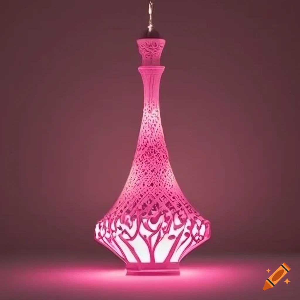 Pink islamic art lamp on Craiyon