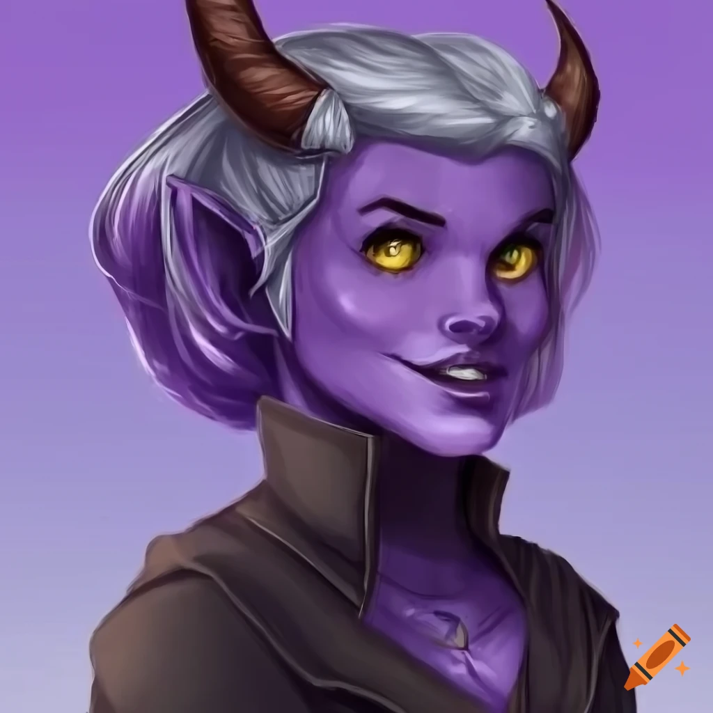 Portrait of a female tiefling innkeeper