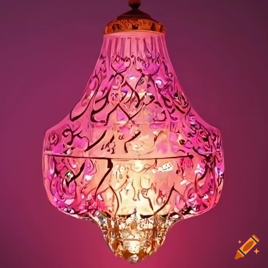 Pink islamic art lamp on Craiyon