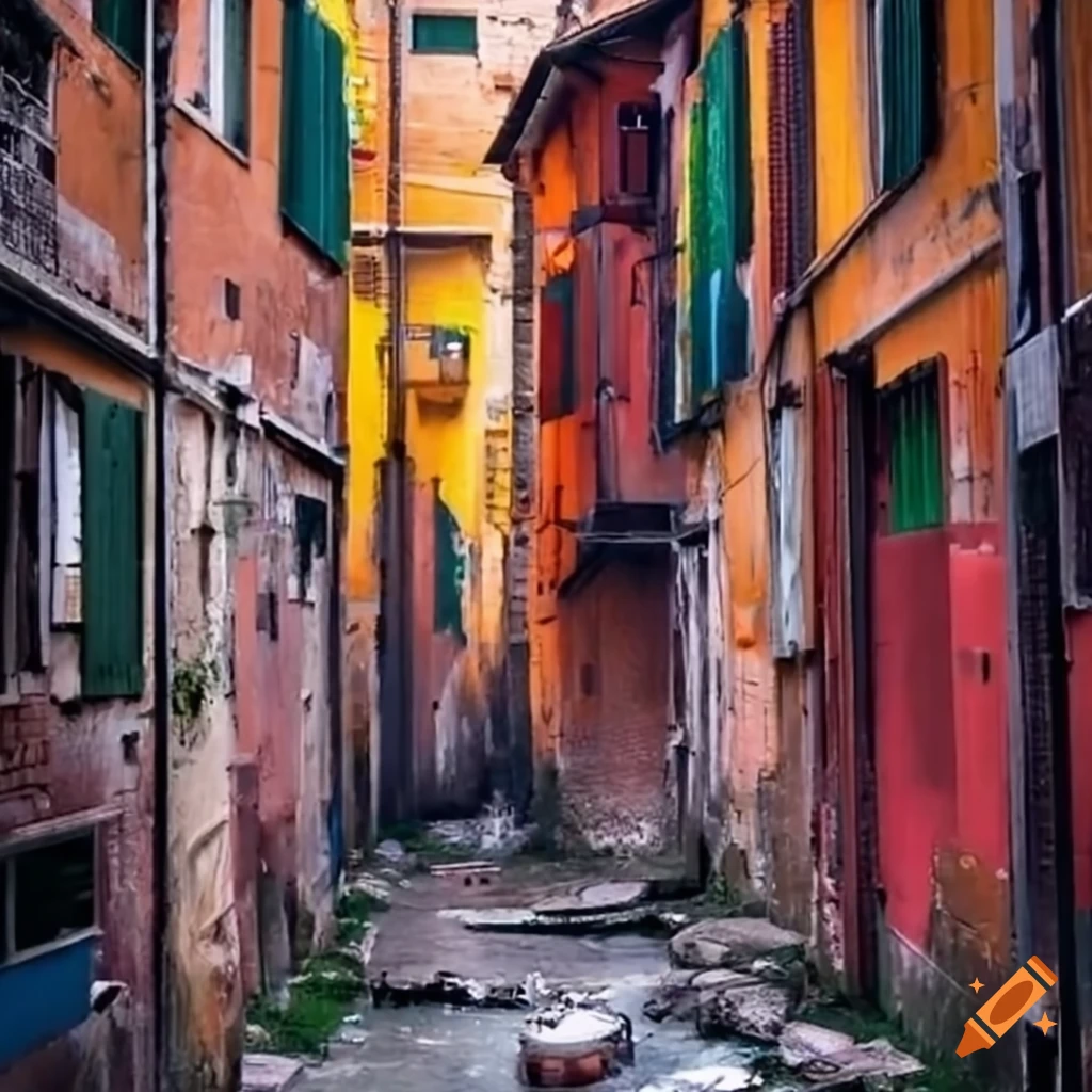 Urban slums in italy on Craiyon