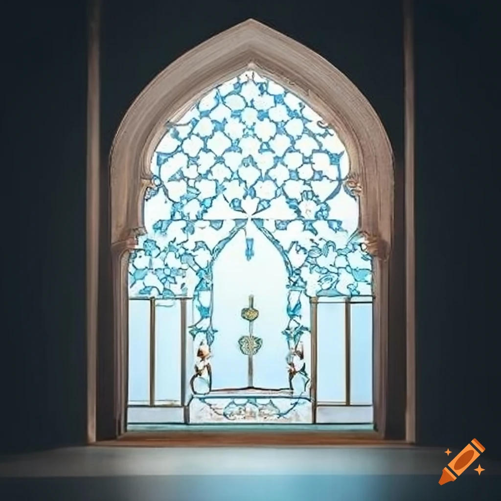 Window with intricate Islamic art design on Craiyon