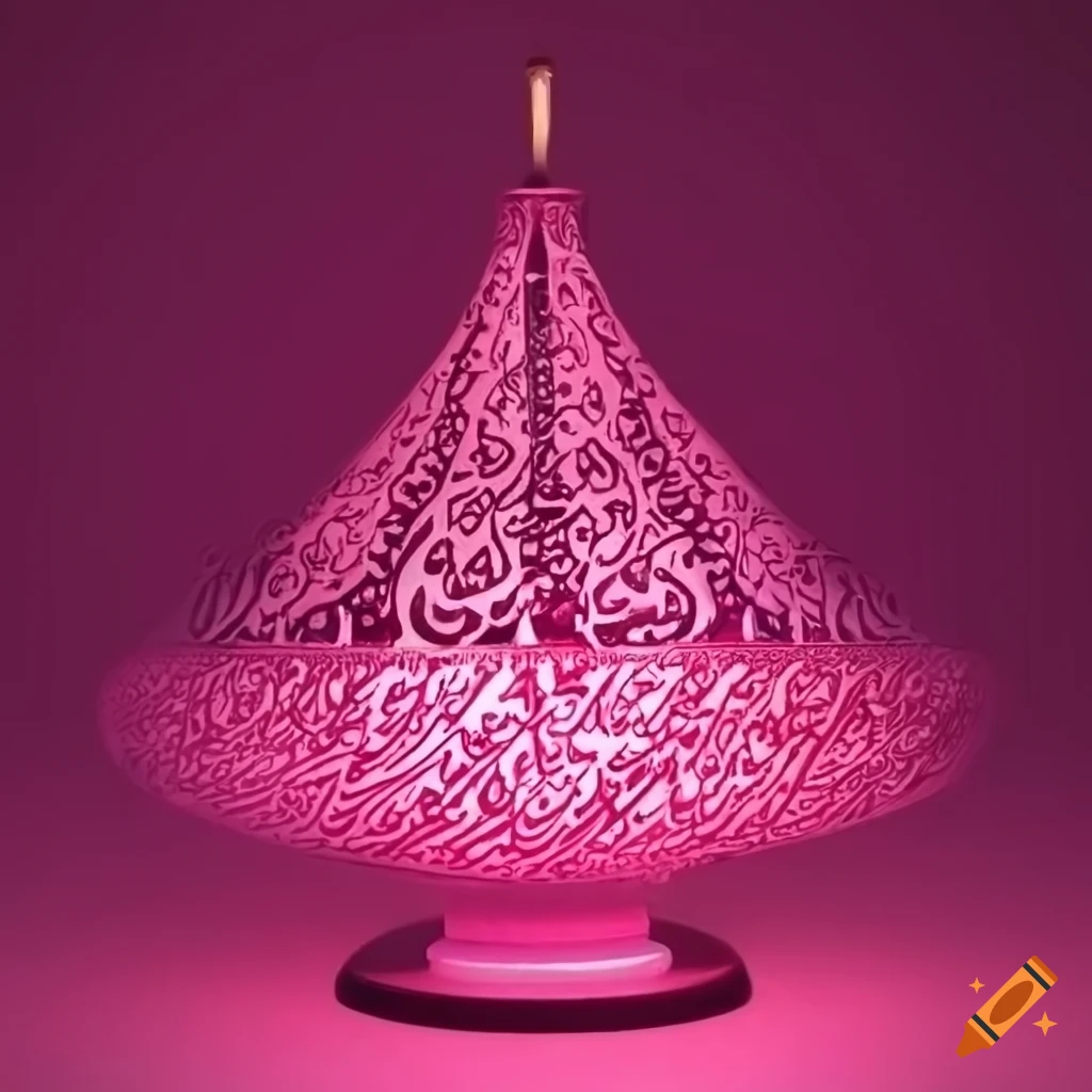 Pink islamic art lamp