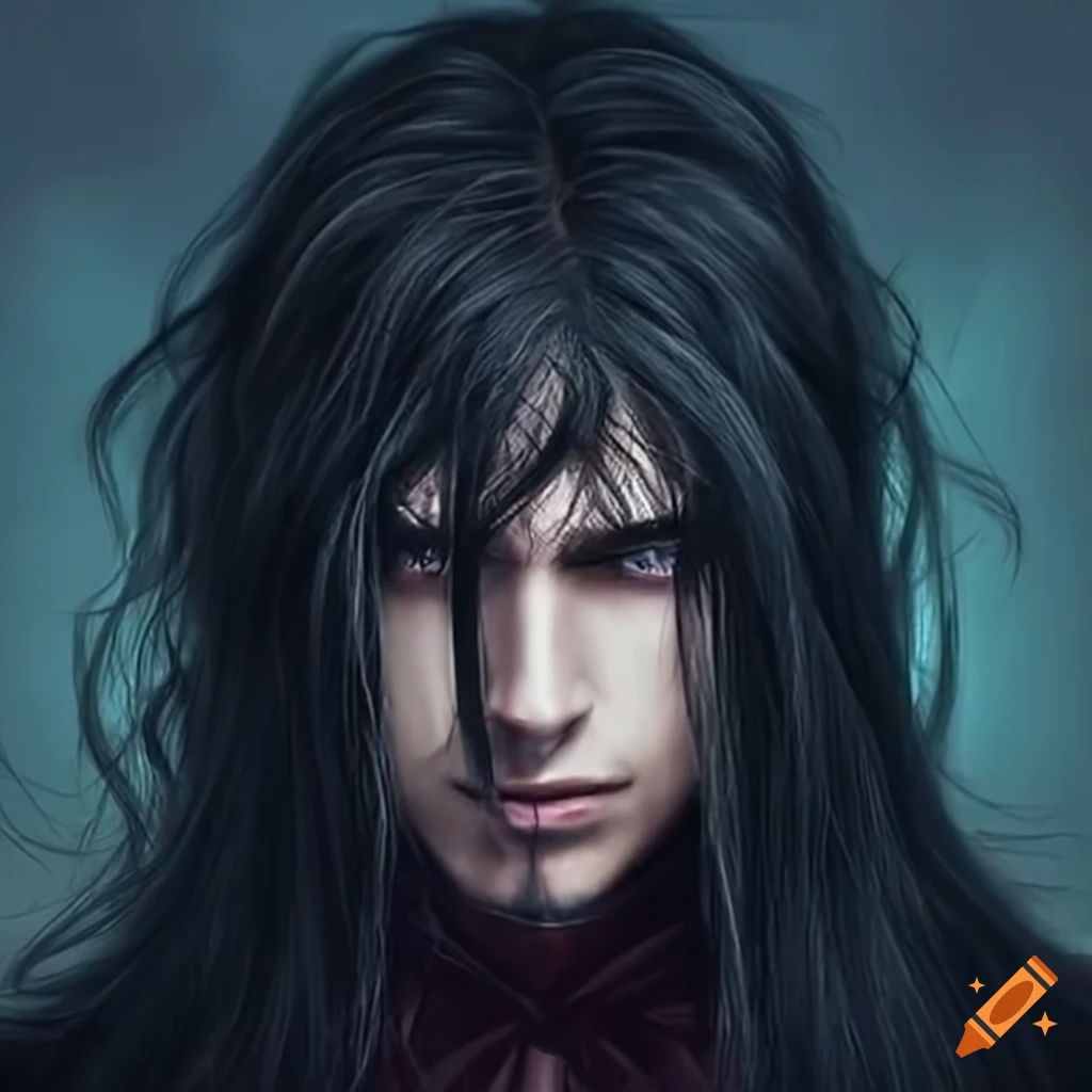 Image of a mysterious man with black hair using dagger and shock magic ...