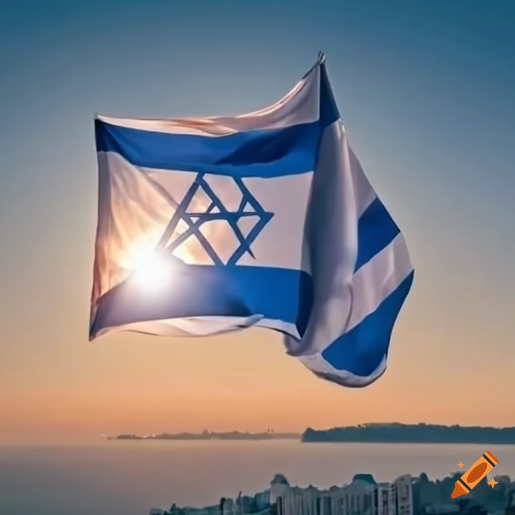 Israel flag waving proudly on Craiyon