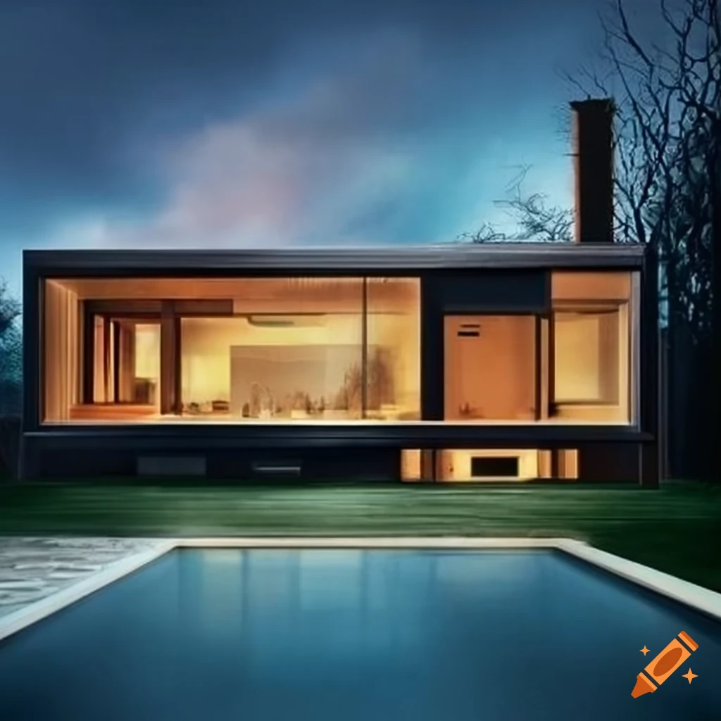 Realistic depiction of a modern house