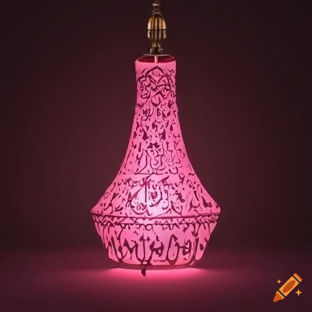 Pink islamic art lamp on Craiyon