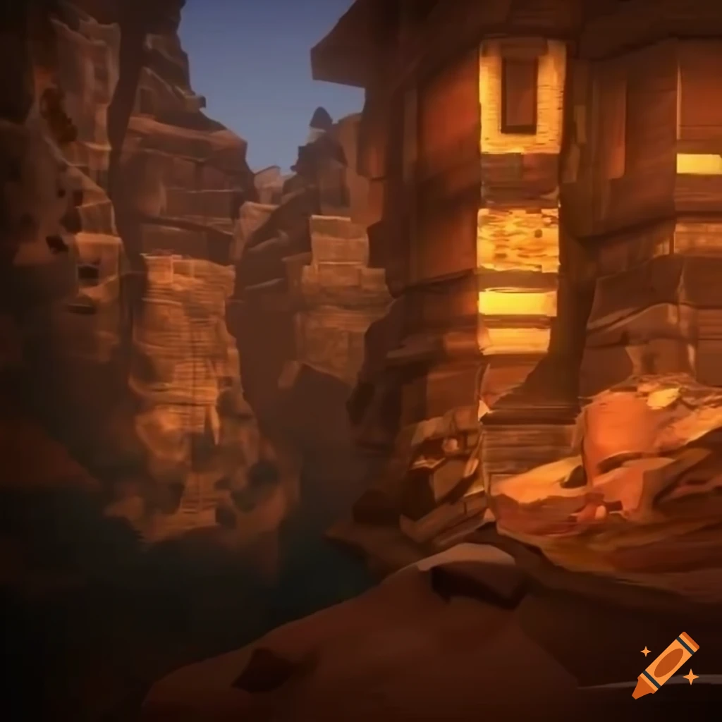 3d view of team fortress 2 jungle-themed capture the flag map on Craiyon