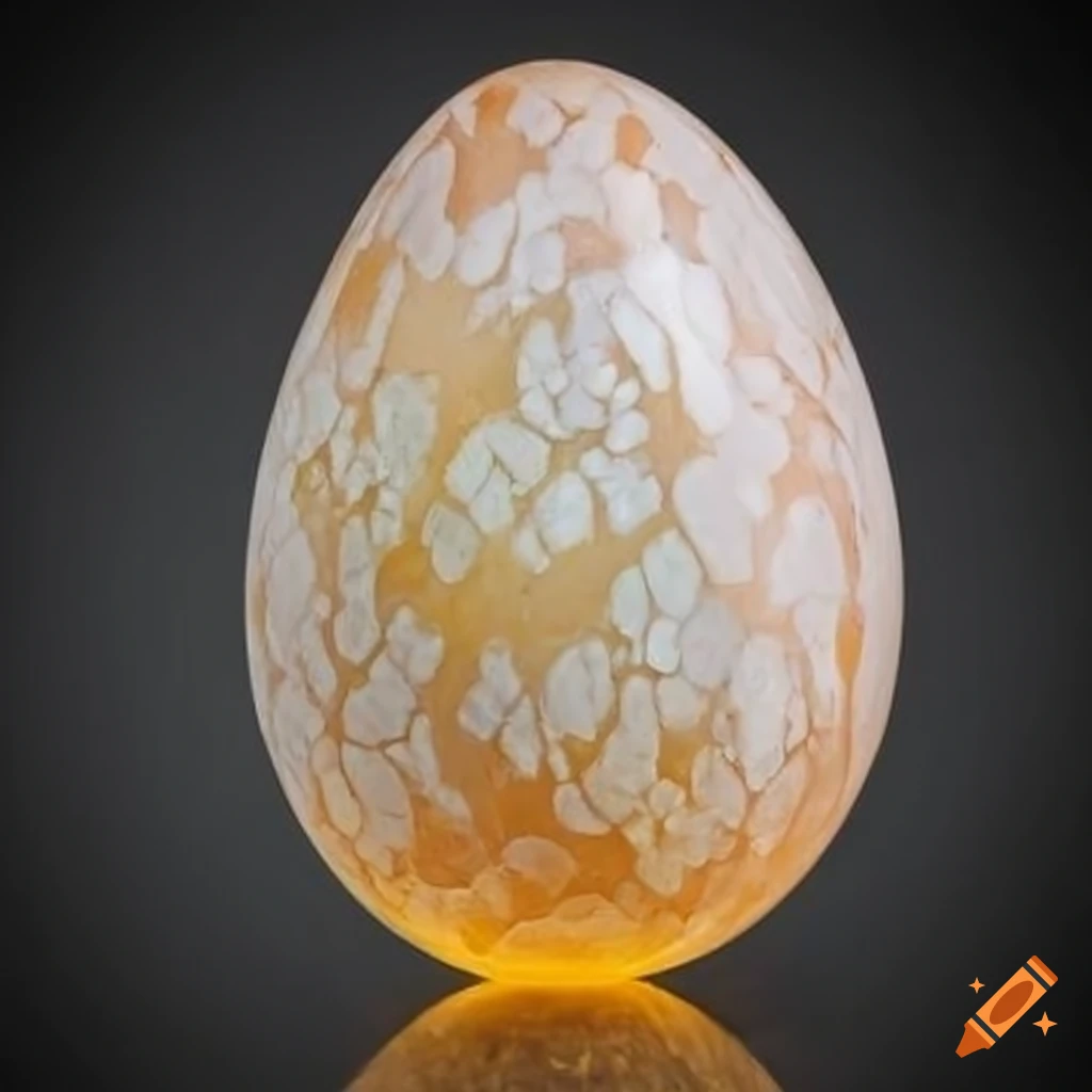 Translucent egg with a calcified shell pattern on Craiyon