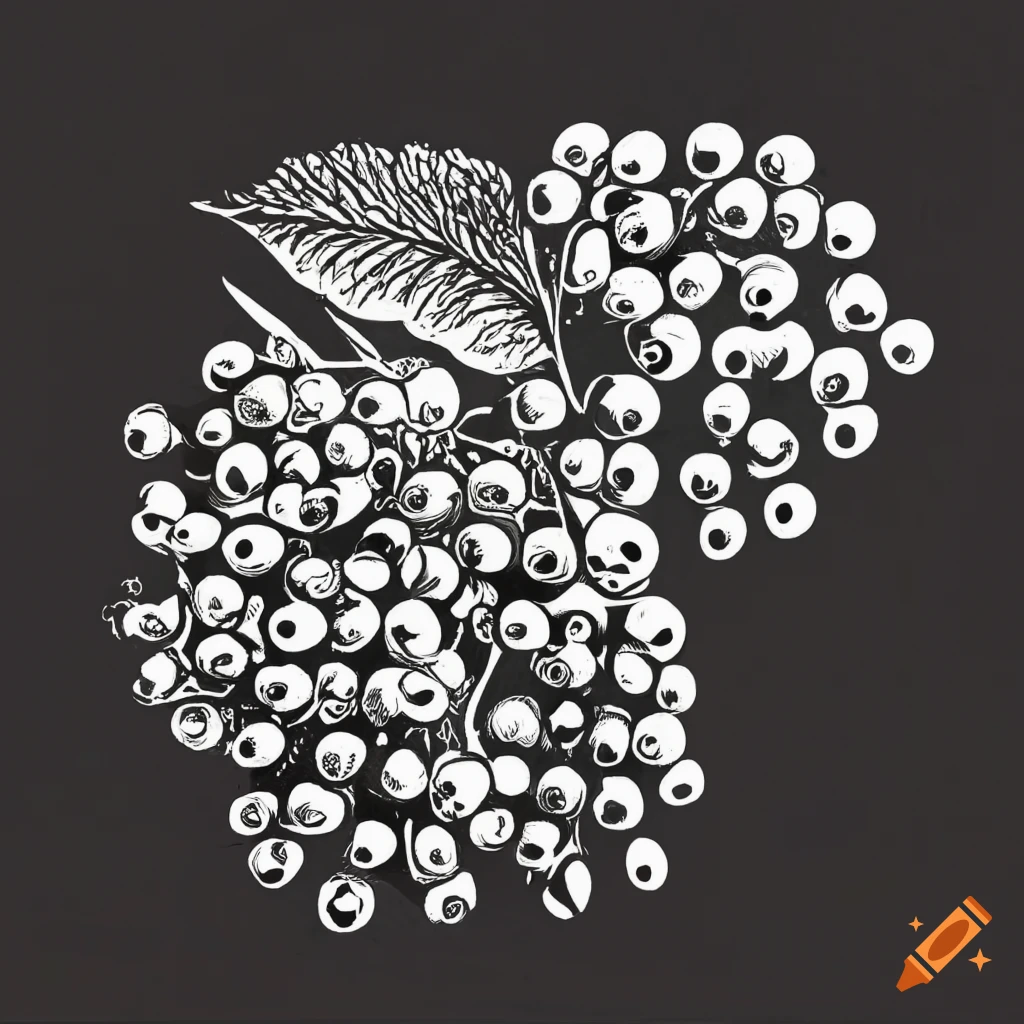 Black and white pointillism apple illustration on Craiyon