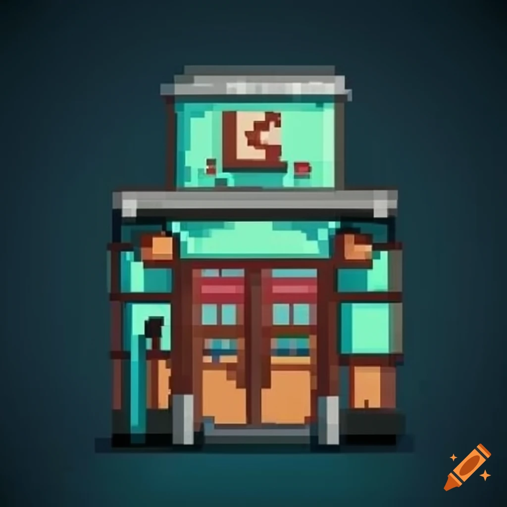 Pixel art factory sprite on Craiyon