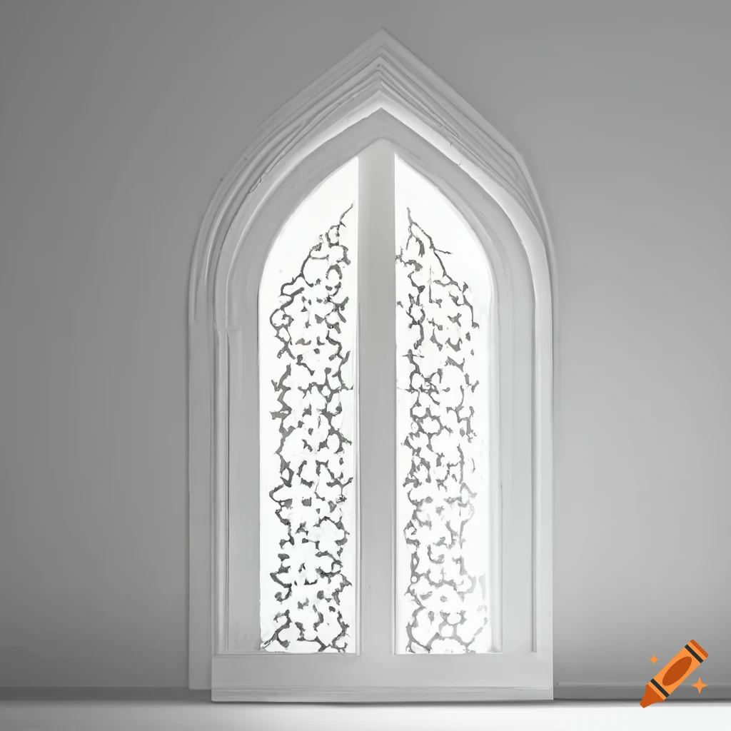 White islamic window design on Craiyon