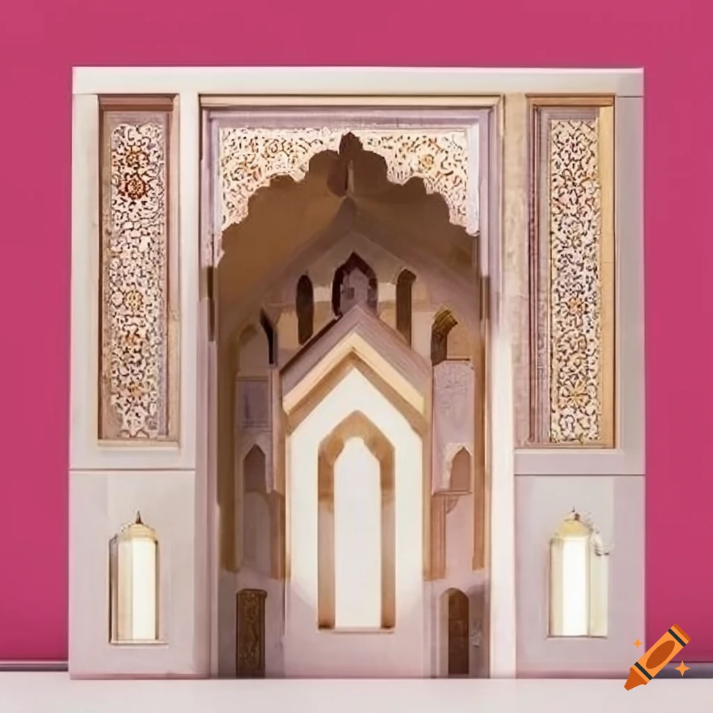 Marble and gold entrance altar in islamic art on Craiyon