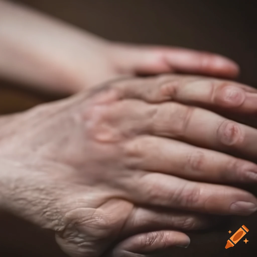 Close-up of human hands with illness