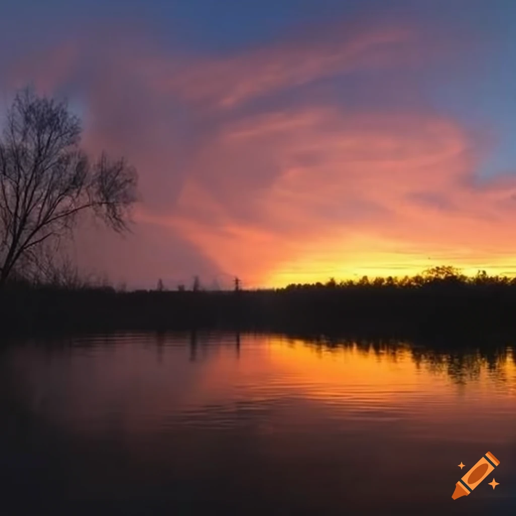 Calm and serene outdoor sunrise scene