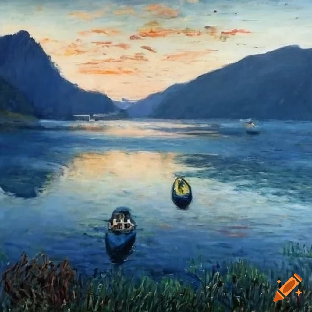 Monet-style painting of lago maggiore on Craiyon