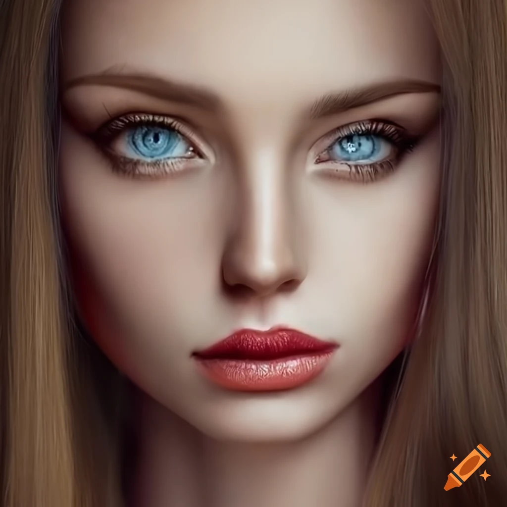 Close-up of beautiful light green eyes on Craiyon