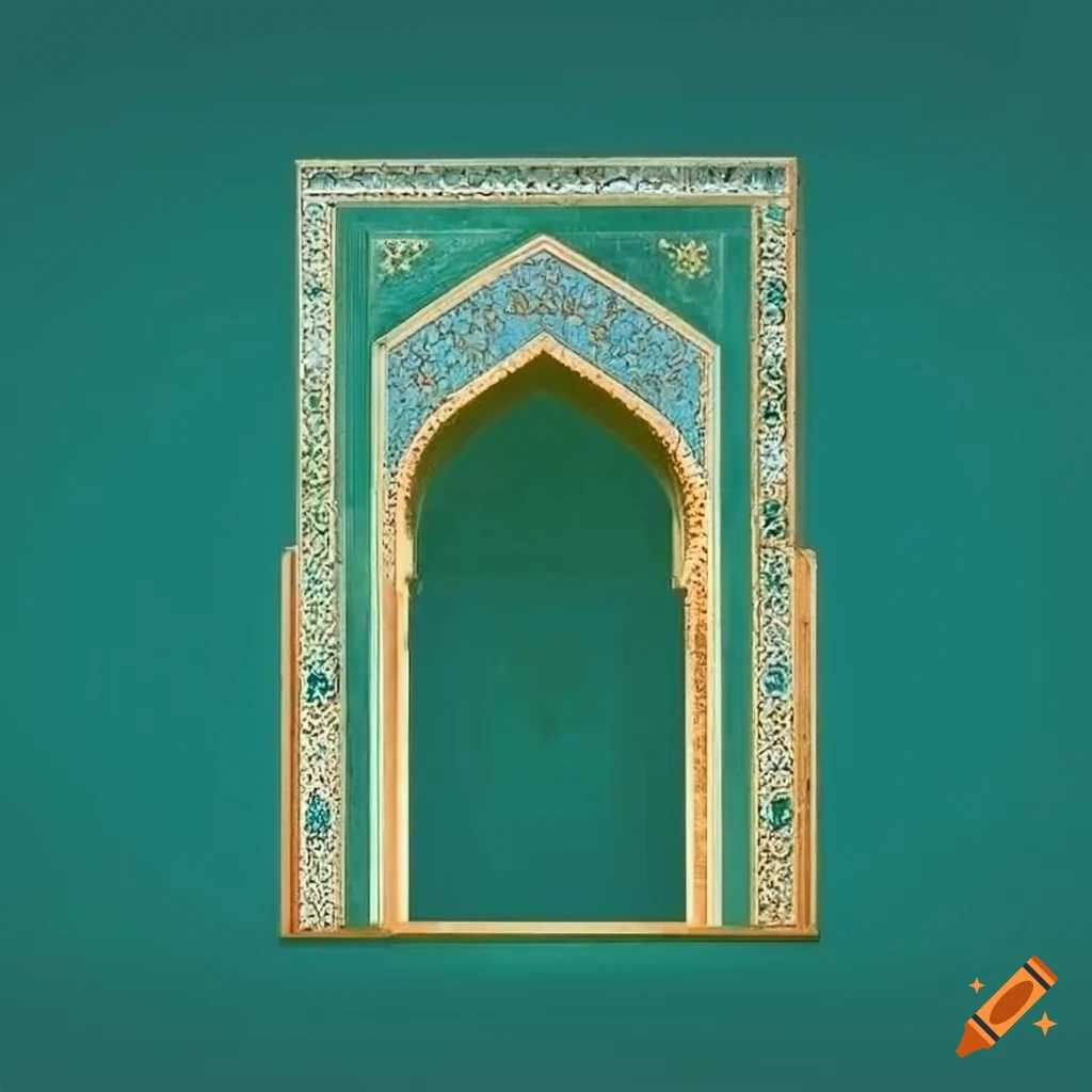 Marble gold altar at an islamic art entrance on Craiyon