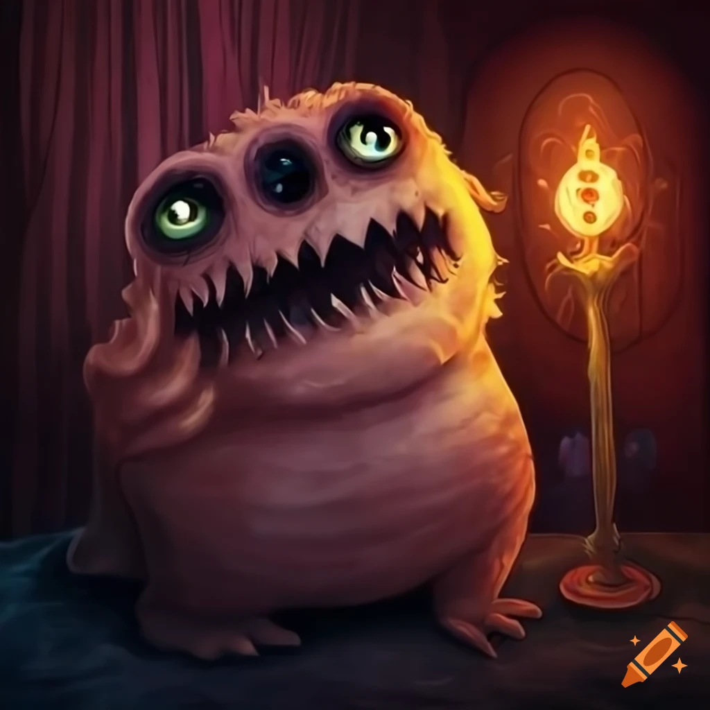 Highly detailed illustration of a cute monster on Craiyon