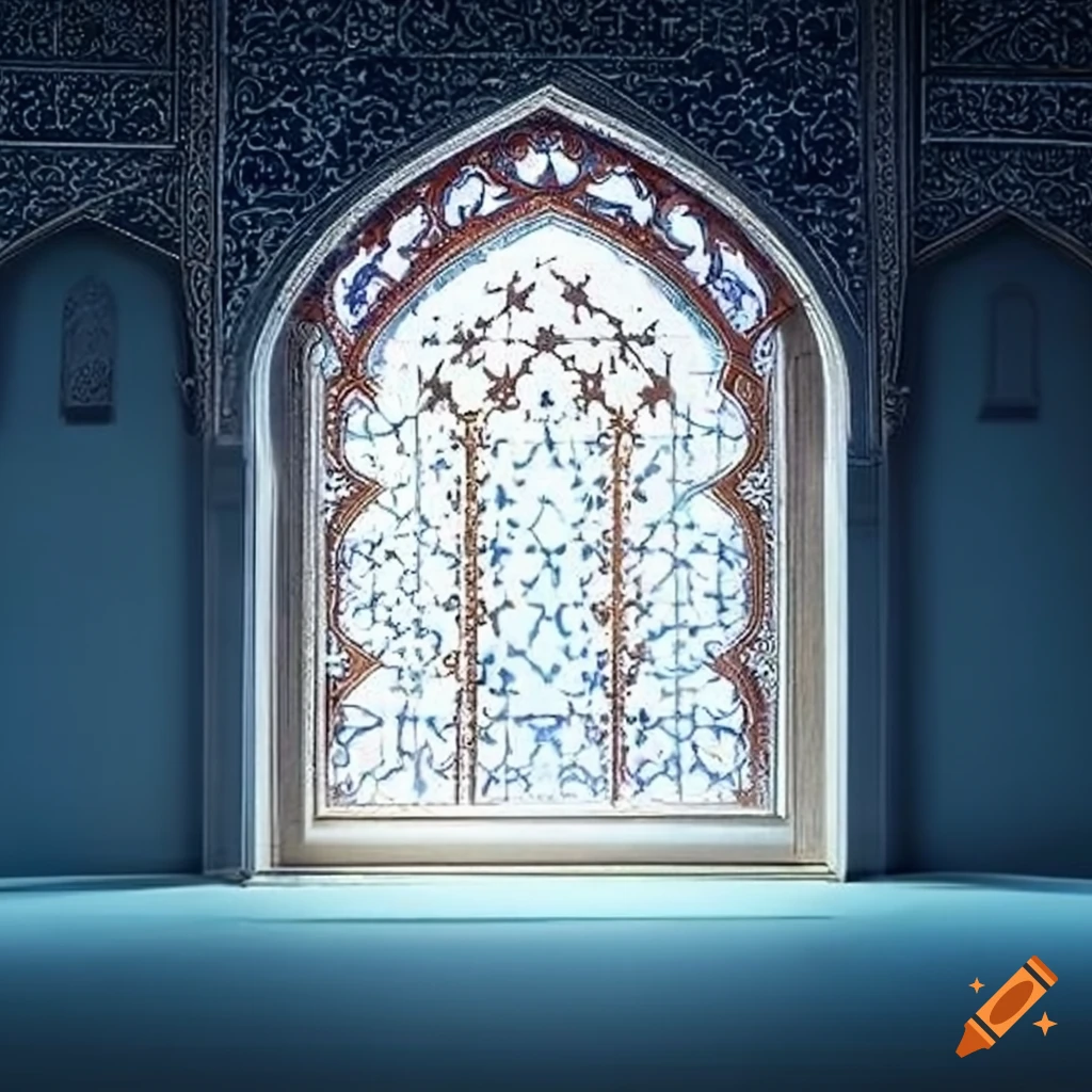 White altar window in islamic art style