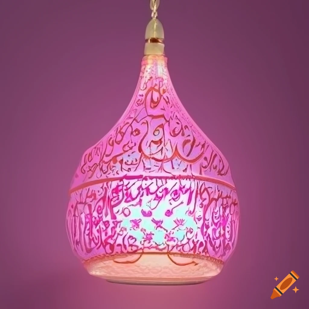 Pink islamic art lamp on Craiyon