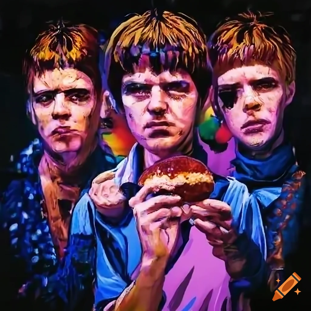 Image of gallagher brothers as a super nintendo video game at an arcade