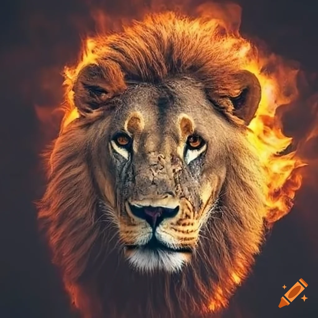 Lion of judah emerging from ashes on Craiyon