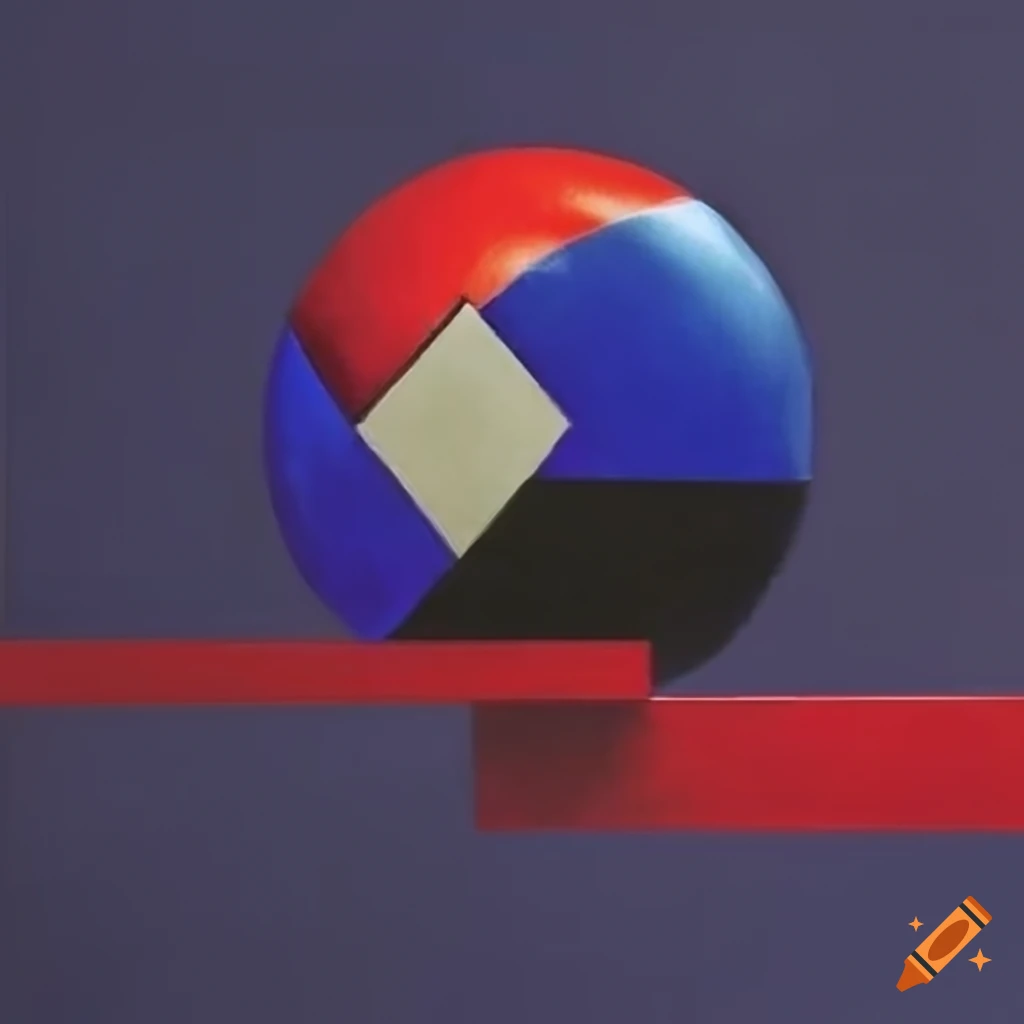 Abstract artwork with eight ball and geometric shapes on Craiyon