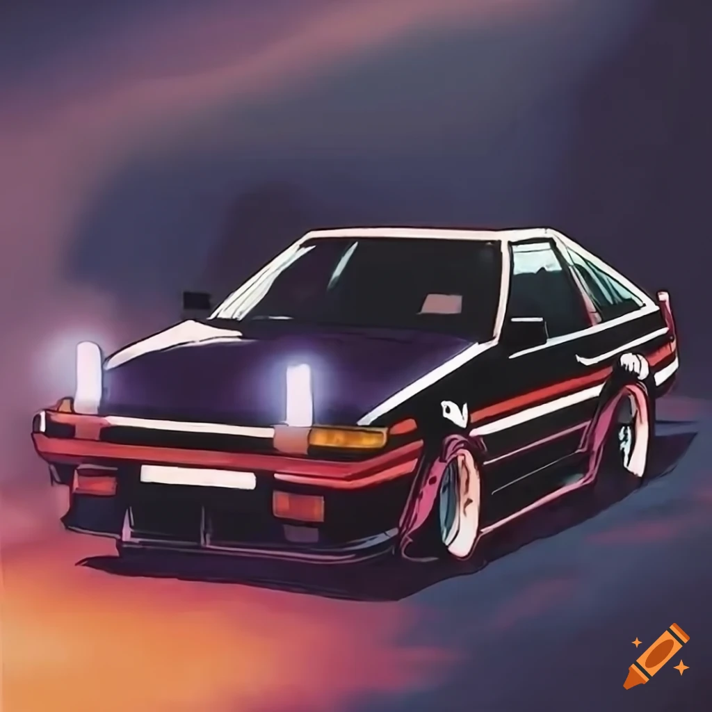 Toyota sprinter trueno ae86 parked under a streetlight at night ...