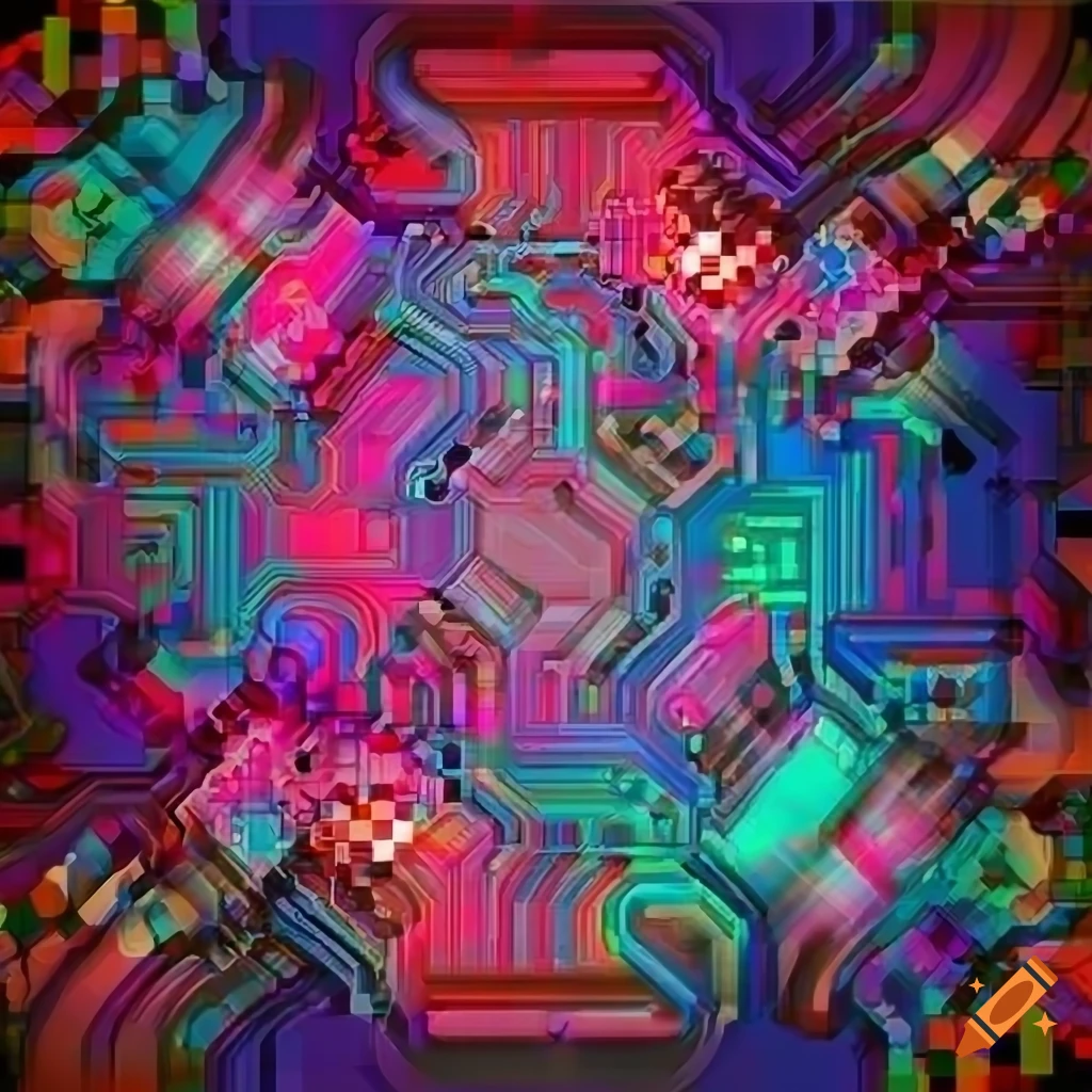 Tileable circuitry pattern on Craiyon