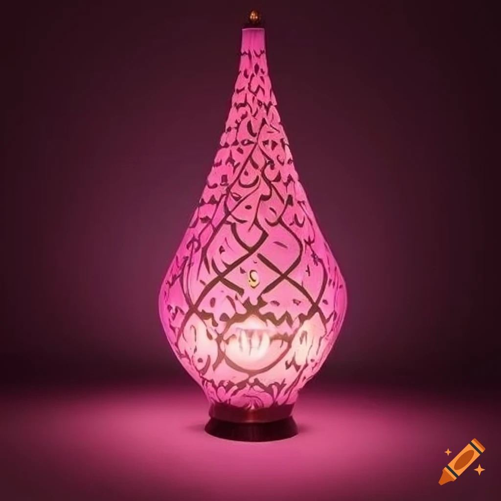 Pink islamic art lamp on Craiyon