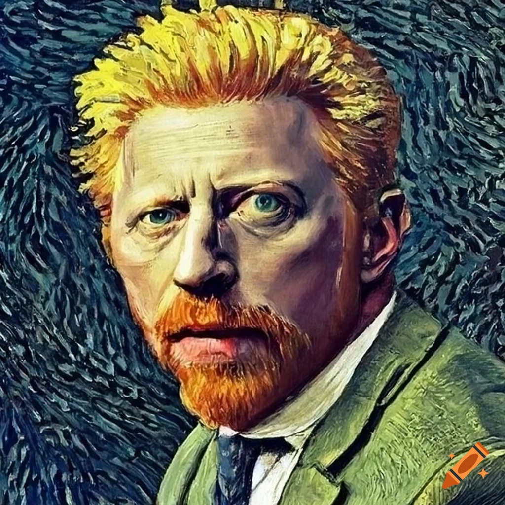 Portrait of boris becker in van gogh style on Craiyon