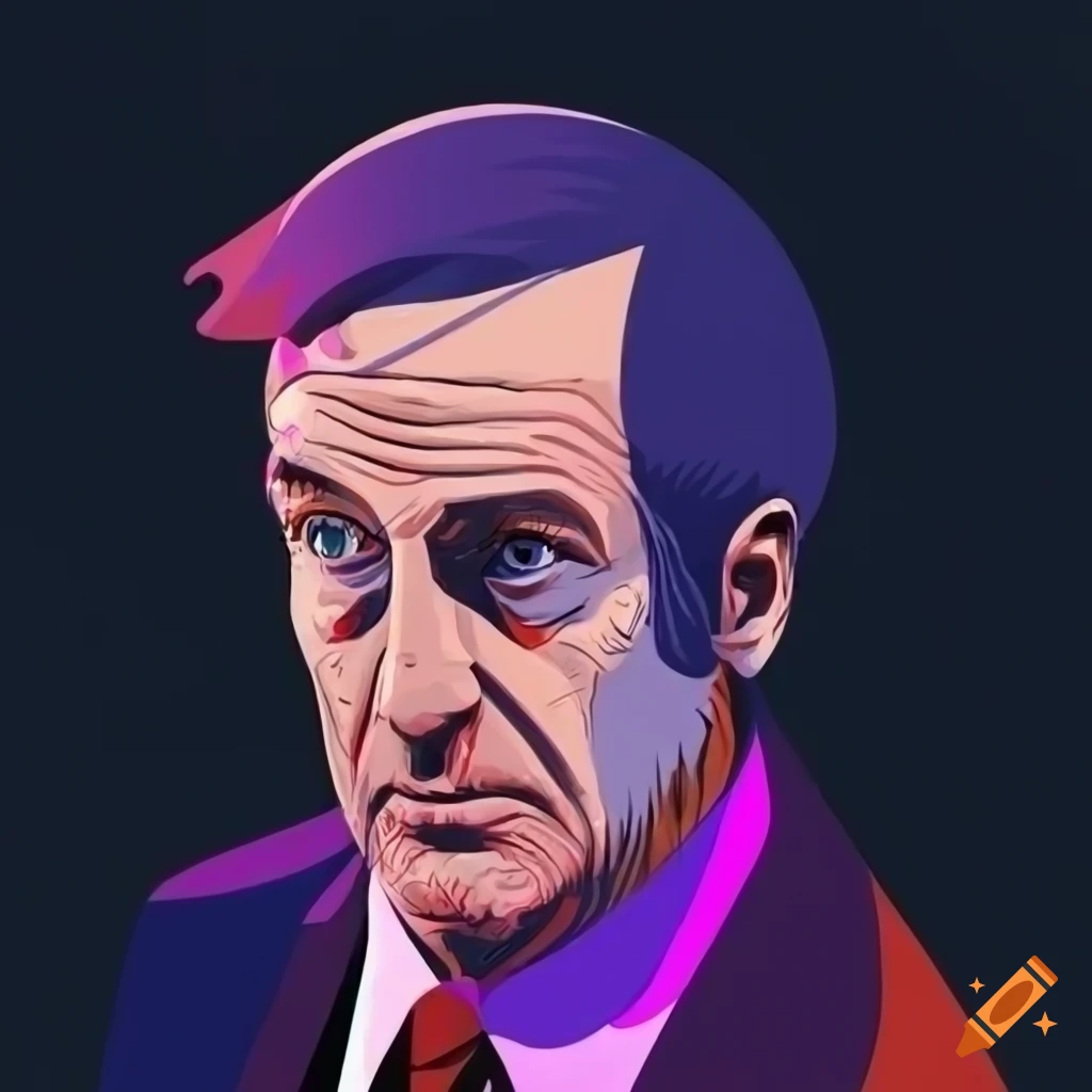 Intricate vector portrait of saul goodman on Craiyon