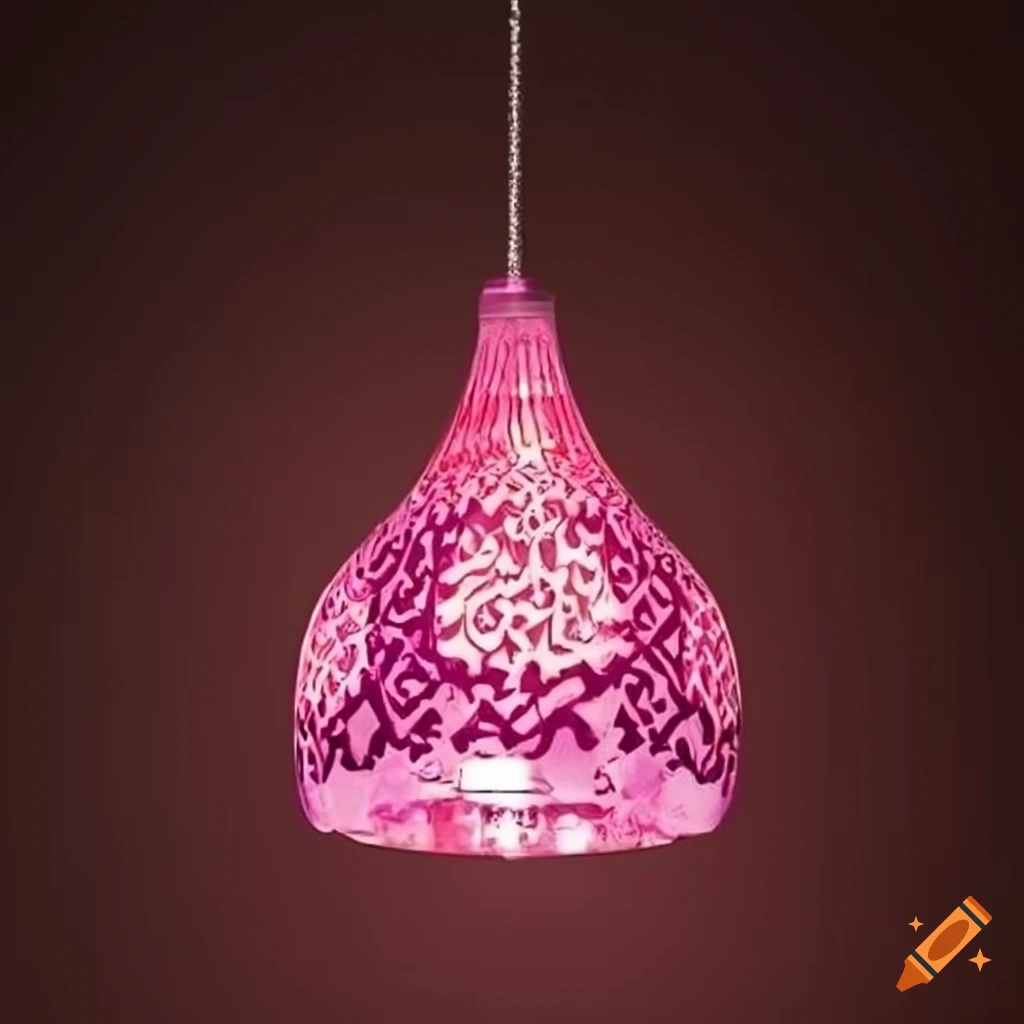 Pink islamic art lamp on Craiyon