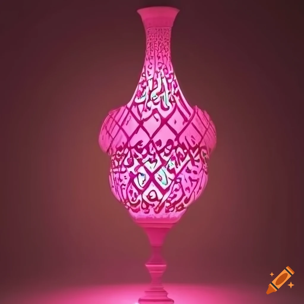 Pink islamic art lamp