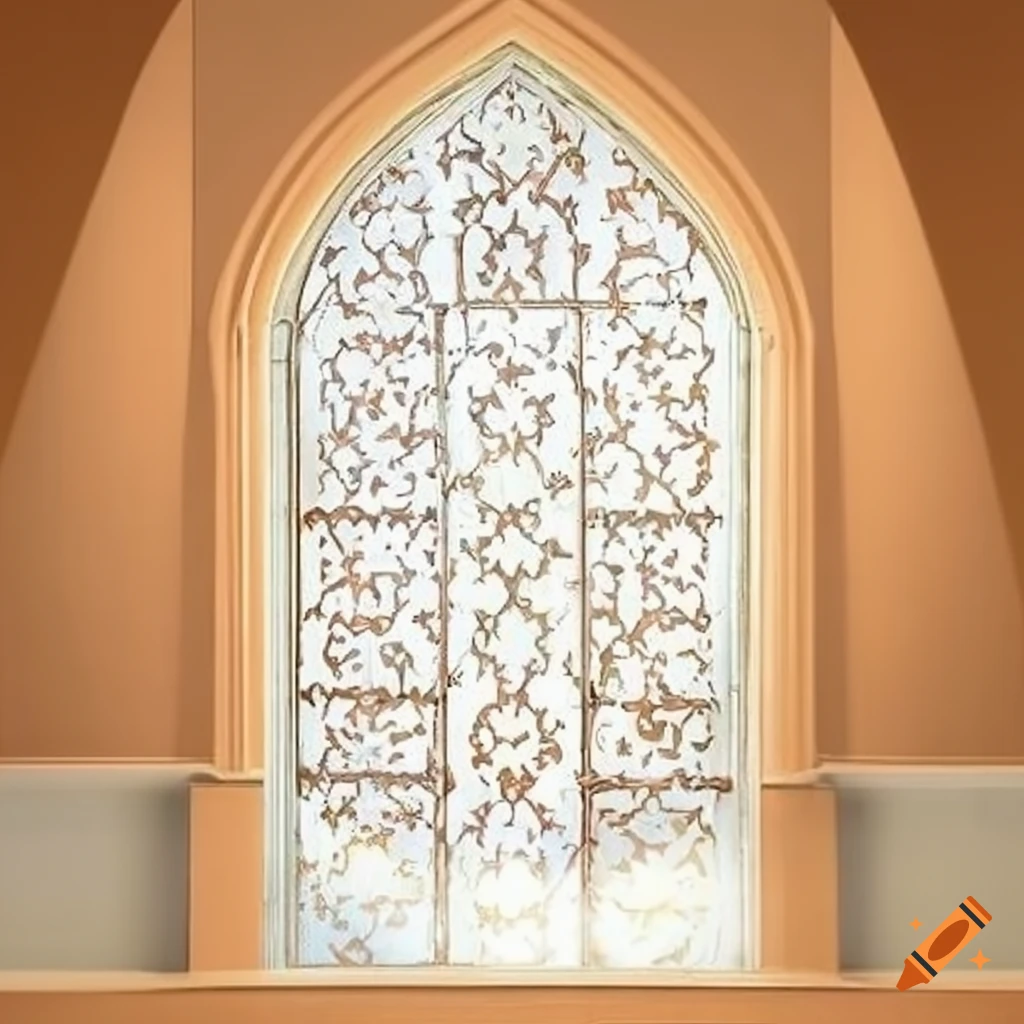 White altar window with islamic art design on Craiyon