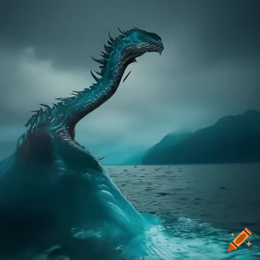 Detailed artwork of a monster emerging from the sea