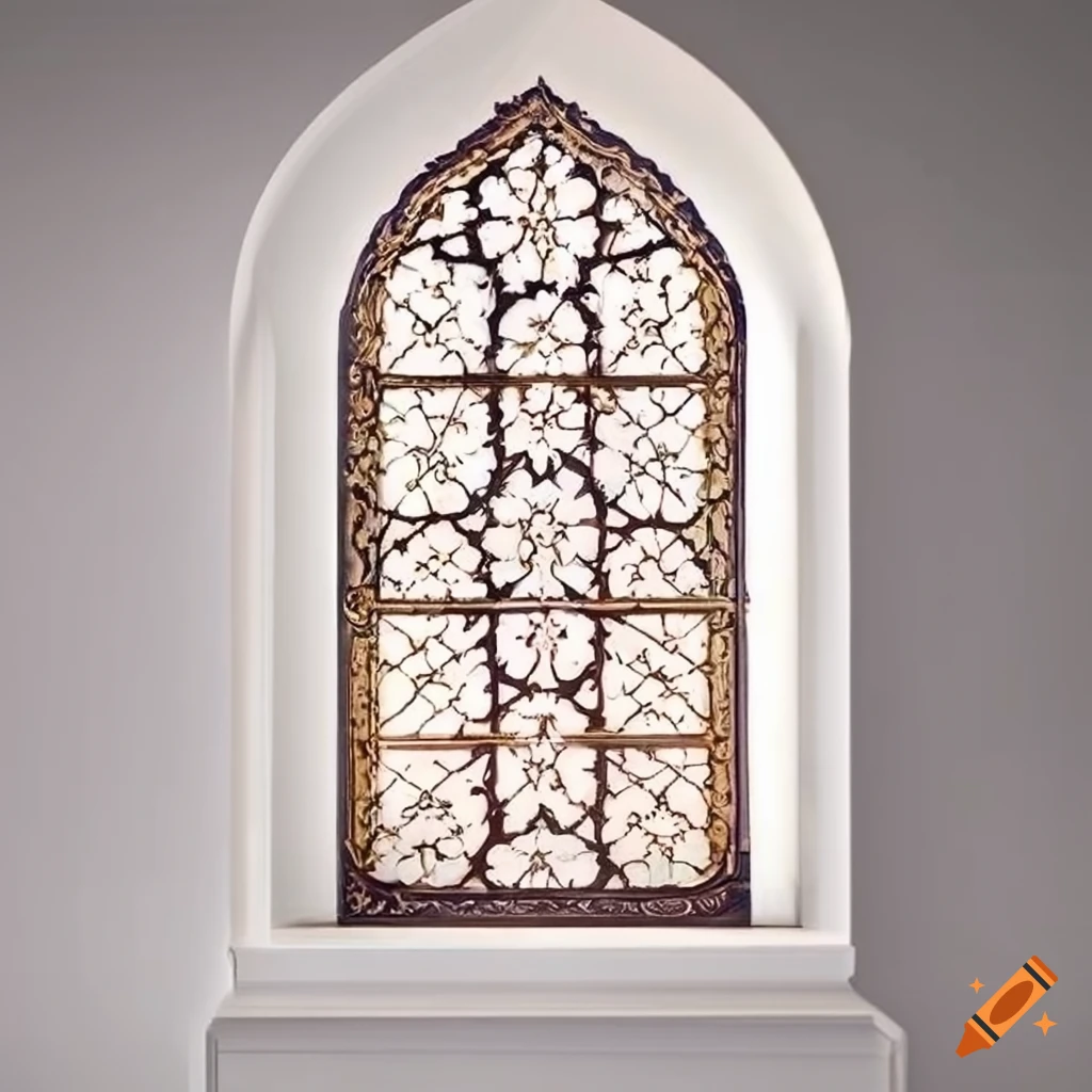 White altar window in islamic art style