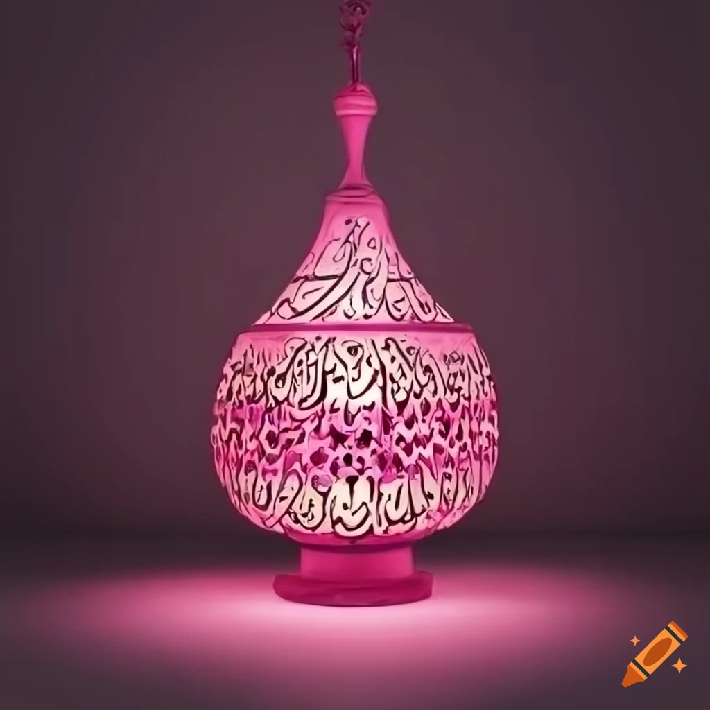 Pink islamic art lamp