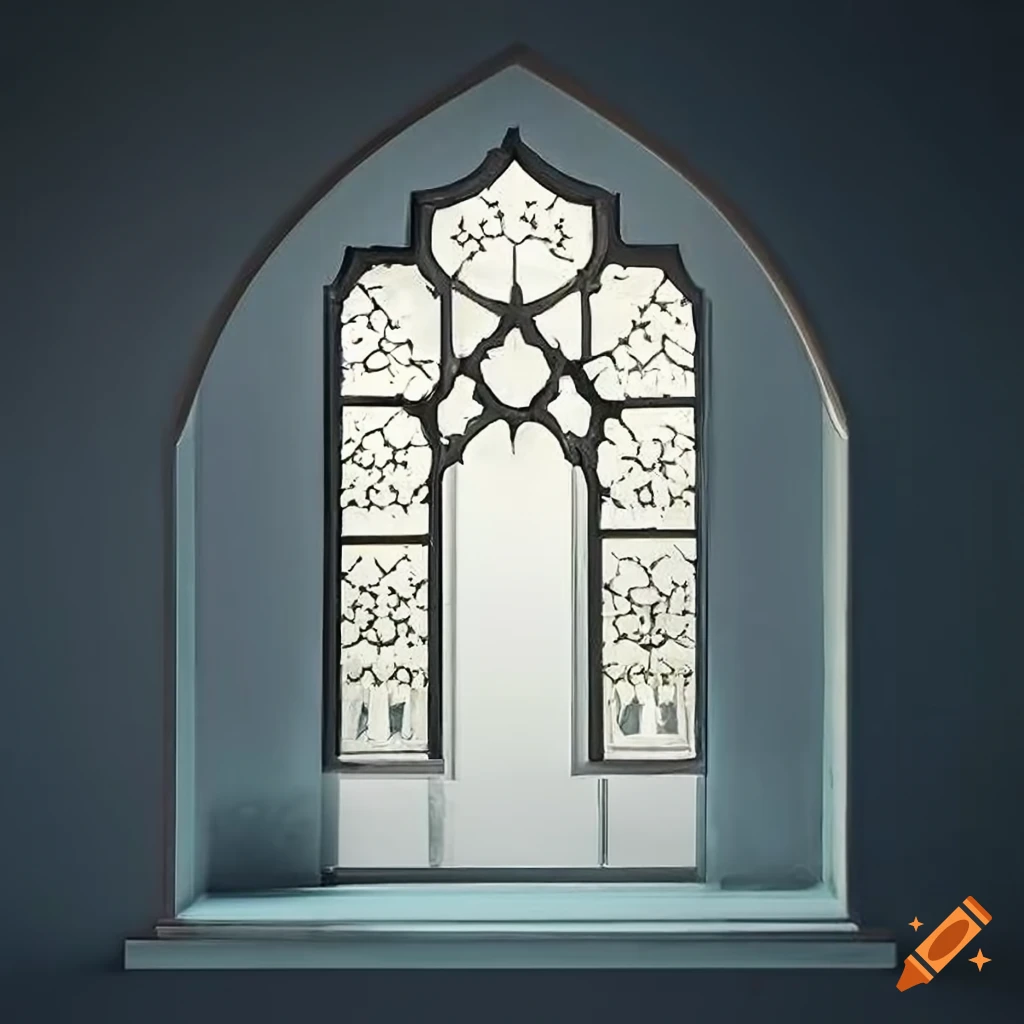 White altar window in islamic art style