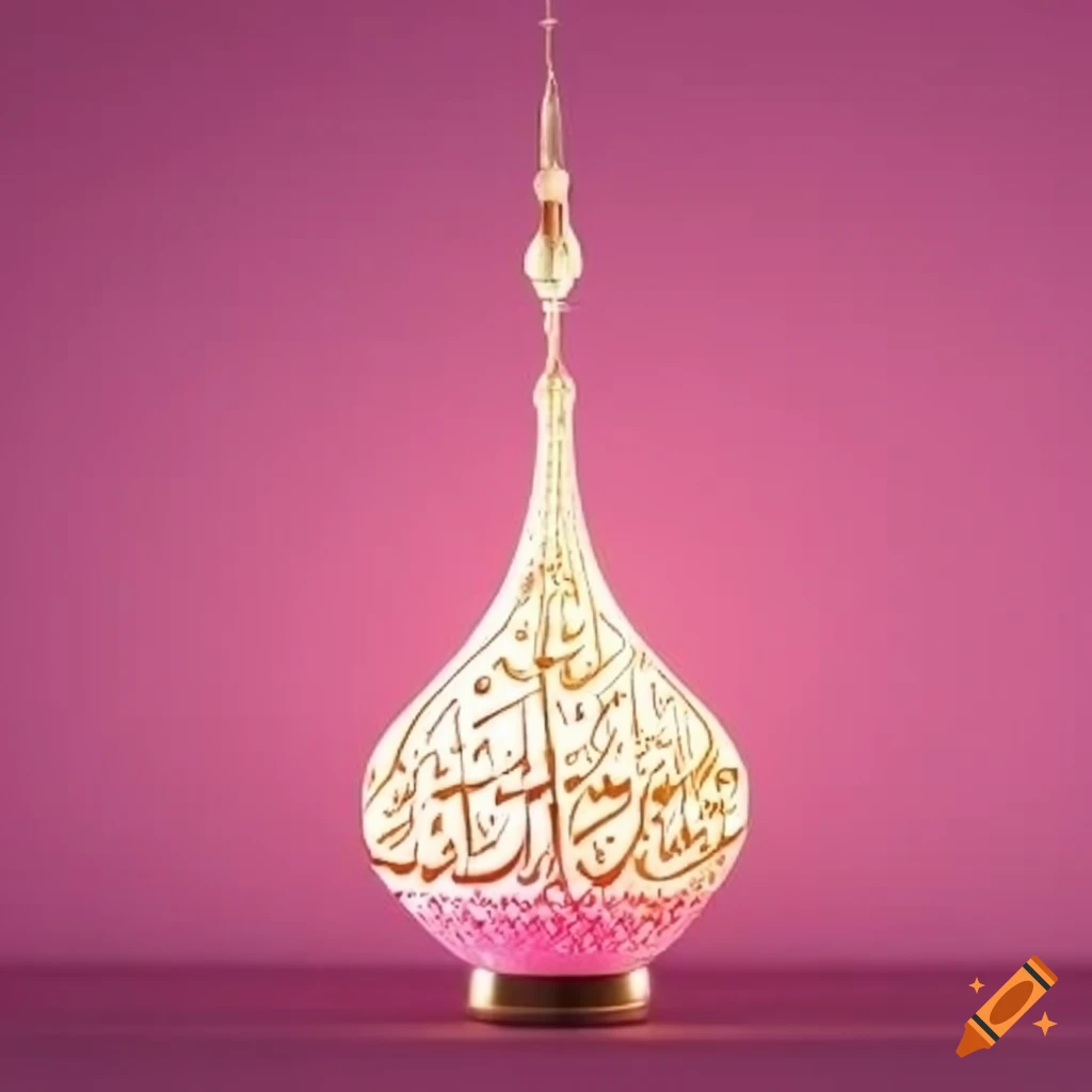 Pink islamic art lamp on Craiyon