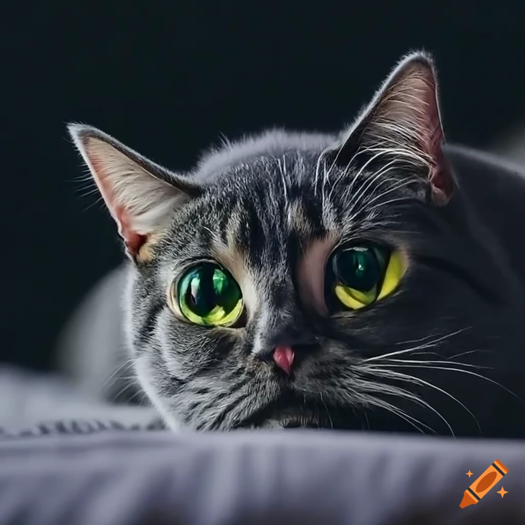 Inspiring cat showing resilience on a bed