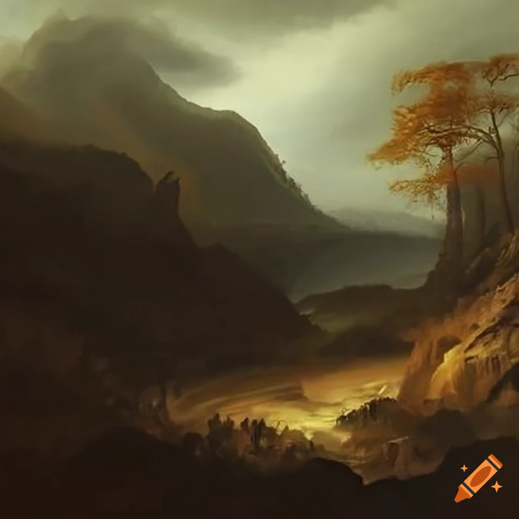 Detailed, high-definition graphic novel style art of a field at the ...