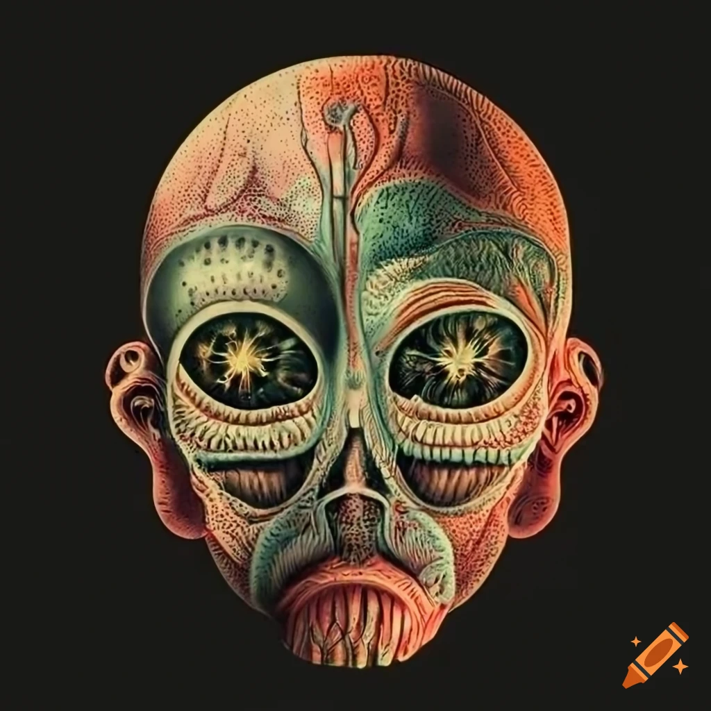 Retro alien anatomy illustration by haeckel on Craiyon