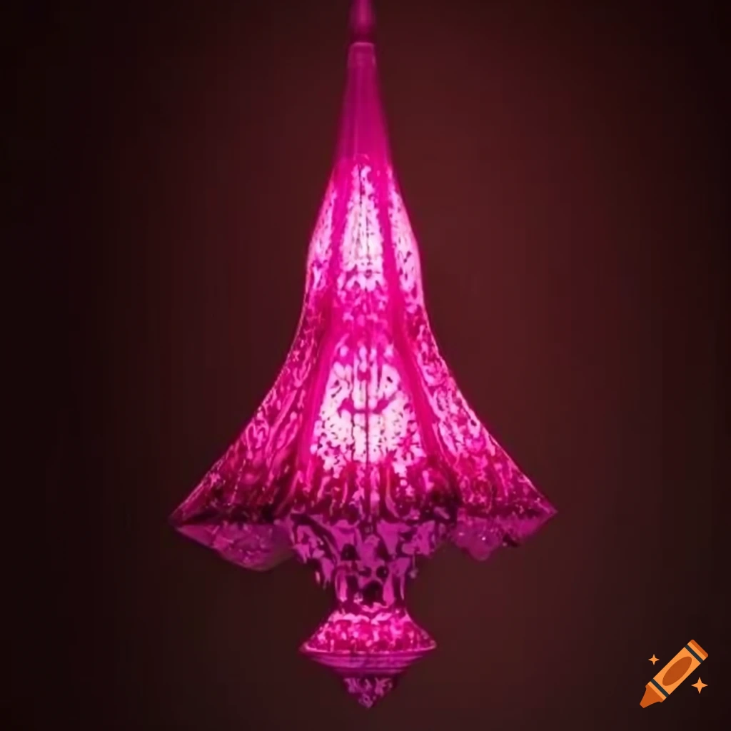 Pink islamic art lamp on Craiyon
