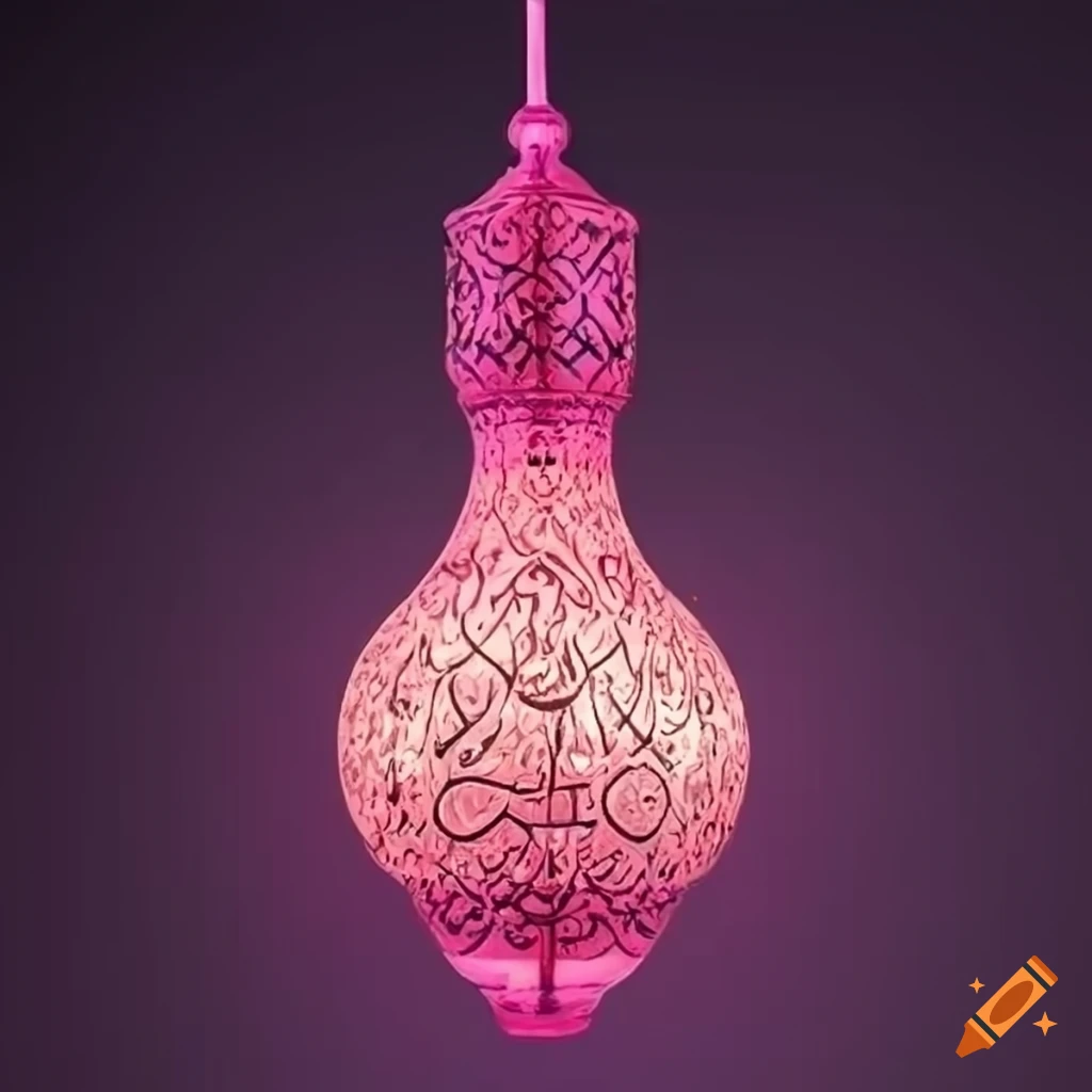 Pink islamic art lamp