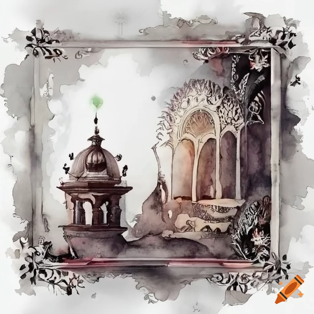 Intricate black and white chapter details on Craiyon