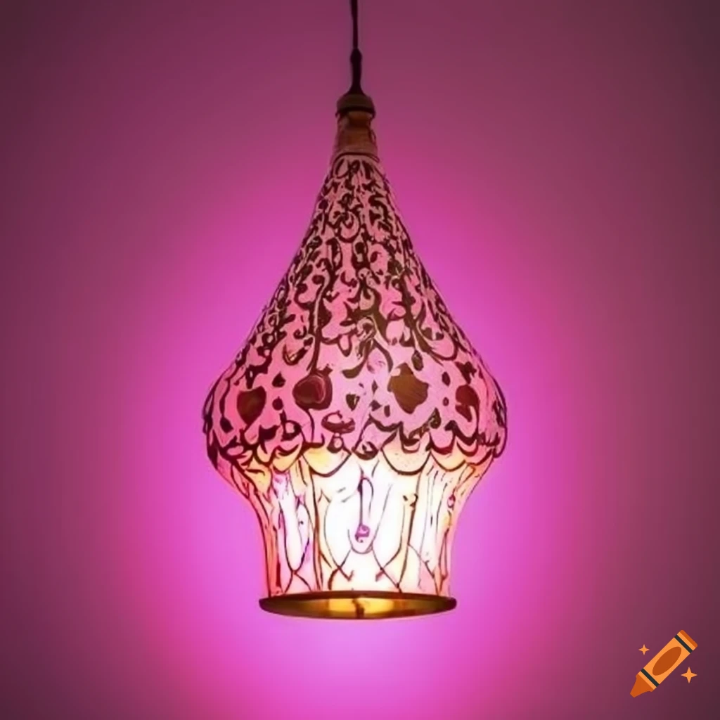 Pink islamic art lamp on Craiyon