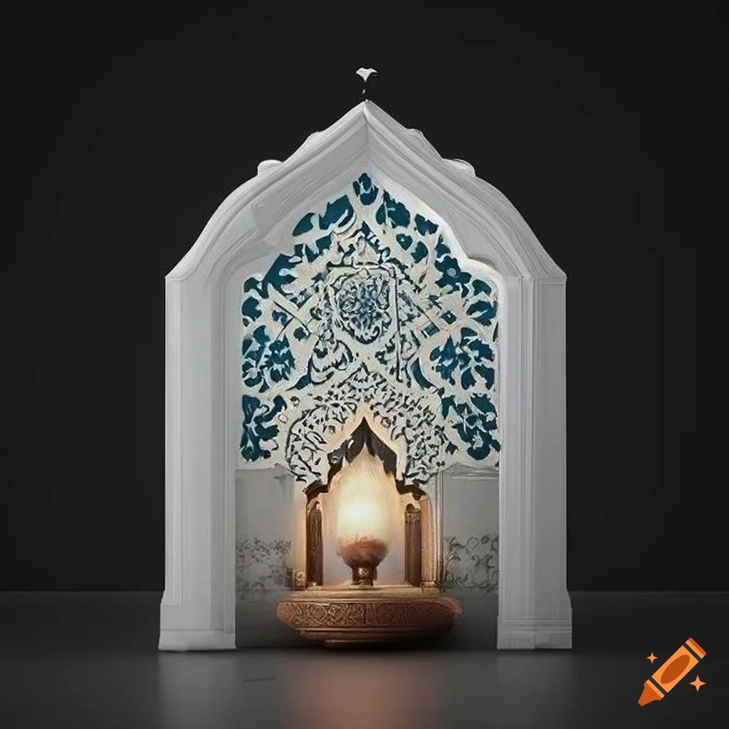 White altar in islamic art style on Craiyon