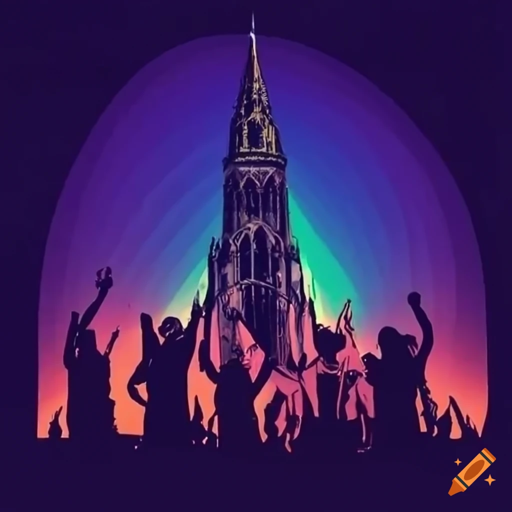 Metal fans rocking out at a live show